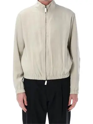 Emporio Armani Zip-up Bomber Jacket - Nude