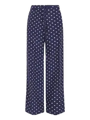 P.a.r.o.s.h Polka Dot Wide Leg Trousers - Blue