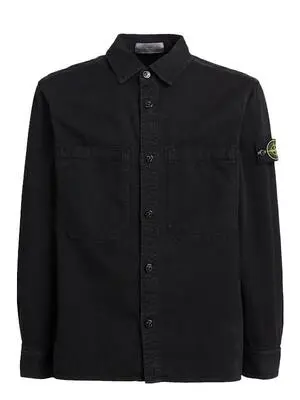Stone Island Vintage Effect Cotton Shirt - Black