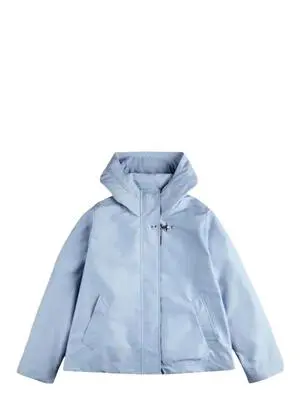 FAY Hooded Toggle-fastening Coat - Light Blue