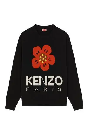 Kenzo Boke Flower Logo Crewneck Jumper - Black