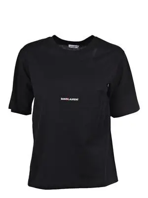 Saint Laurent Logo Printed T-shirt - Black