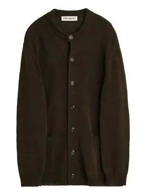 Our Legacy Textured Button-up Cardigan - Black Coffee