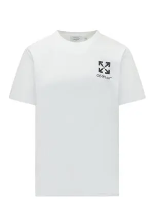 Off-White Off-White Logo Printed Crewneck T-Shirt White