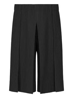 Issey Miyake Homme Plissé Issey Miyake Pleated Hakama-Style Shorts Black