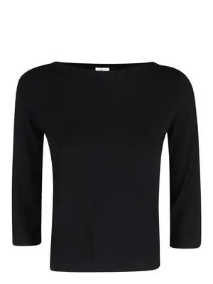 ROBERTO COLLINA Boat-neck Top - Black