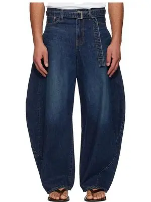 Sacai Wide Leg Jeans - Blue