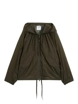 Aspesi Hooded Zip-up Jacket With Drawstring Hem - Black