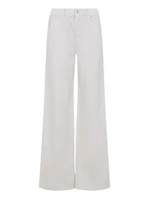 Brunello Cucinelli Brunello Cucinelli Monili Detailed Wide-Leg Trousers Chalk