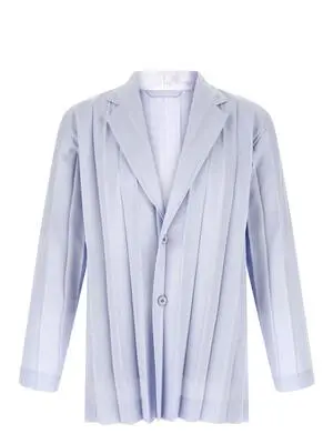 Issey Miyake Homme Plissé Single-breasted Suit Jacket With Accordion Pleats - White