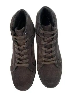 Emporio Armani Casual High Top Sneakers With Logo Detail - Black