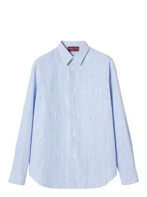 Gucci Striped Poplin Shirt - Light Blue