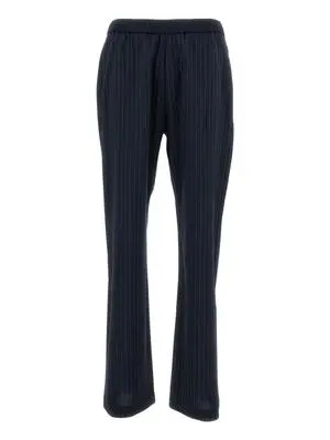 Barena Venezia Straight-leg Pinstriped Wool Trousers - Blue
