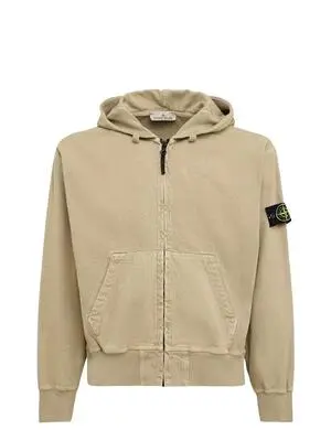 Stone Island Vintage Effect Cotton Sweatshirt Hoodie - Nude