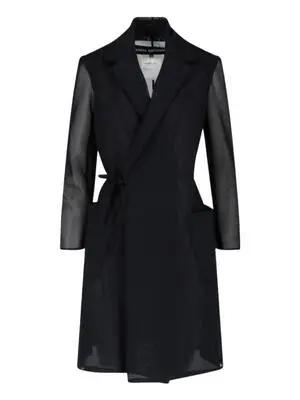 Junya Watanabe Long Sleeve Jacket With Side Ties - Black