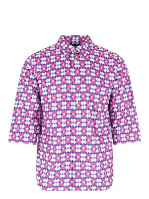 Comme Des Garçons Geometric Print Shirt - Blue