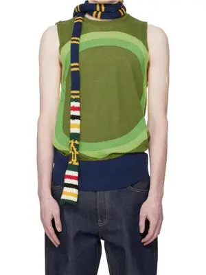 EDWARD CUMING Ribbed Knit Vest - Green
