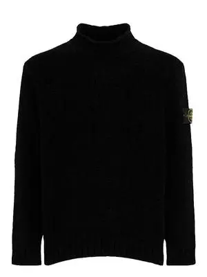 Stone Island Cotton Chenille Crewneck Sweater - Black