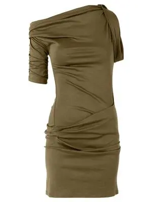 Jacquemus Draped Asymmetrical Mini Dress - Green