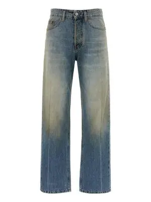 MAISON MARGIELA Mm6 Maison Margiela Logo Patch Straight-Leg Jeans Blue