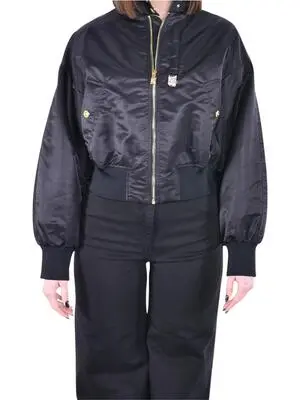 Elisabetta Franchi High Collar Bomber Jacket - Black