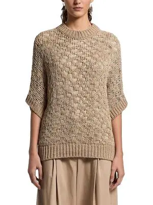 Peserico Open-knit Short-sleeved Sweater - Nude