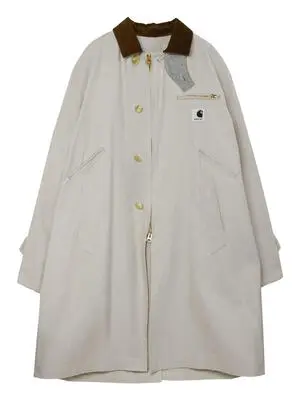 Carhartt Work In Progress X Sacai Logo Trench Coat - Gray