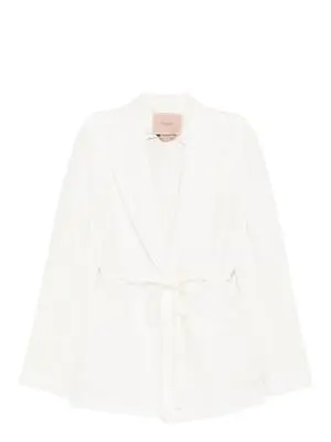 TWINSET Belted Blazer - White