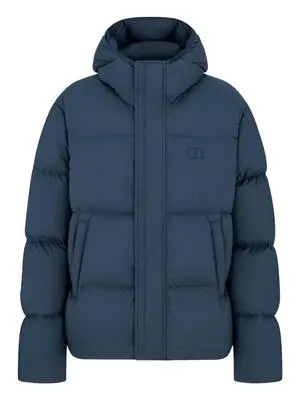 Dior Cd Icon Hooded Quilted Down Jacket - Blue