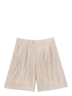 Peserico Pleated Bermuda Shorts - Nude
