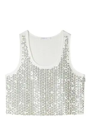 PATRIZIA PEPE Patrizia Pepe Sequined Cropped Vest
