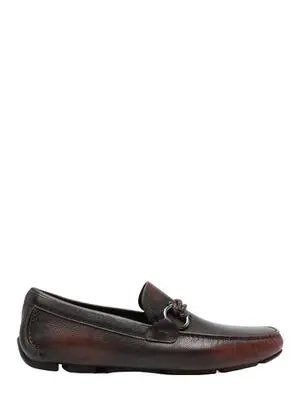 FERRAGAMO Gancini Driver Ornament Loafers - Black