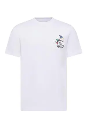 Moncler Cartoon Logo Graphic Crewneck T-shirt - White