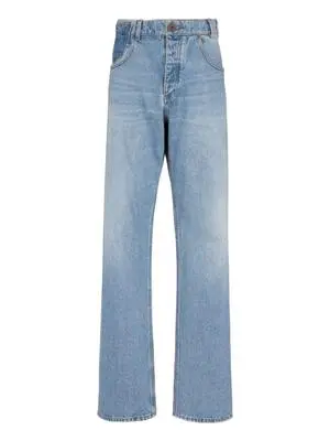 Balmain High-waist Wide-leg Jeans - Blue