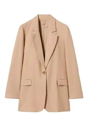 TWINSET Woven Blazer With Notched Lapel - Nude