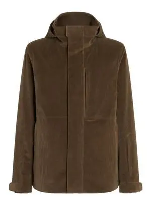 Zegna Cashco Hooded Corduroy Jacket - Green