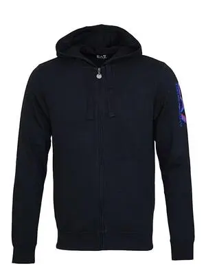 EA7 Hooded Zip-up Casual Jacket - Black