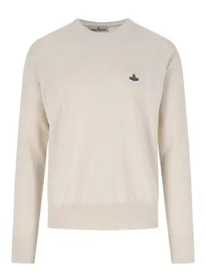 VIVIENNE WESTWOOD Orb Logo Knitted Sweater - White