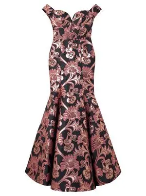 Etro Off-the-shoulder Jacquard Maxi Dress - Black