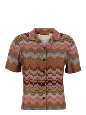 Missoni Chevron Patterned Short-sleeve Shirt - Brown