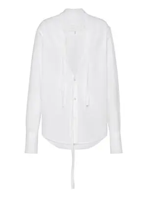 MAISON MARGIELA Tie-detail Poplin Shirt - White