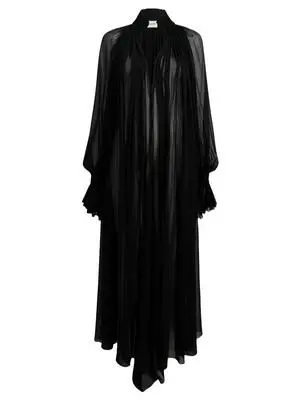 Khaite Khaite Edgar Ruffled High-Neck Maxi Dress Black