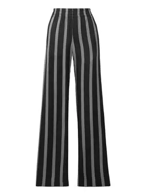 ANINE BING Wide-leg Striped Pants - Black