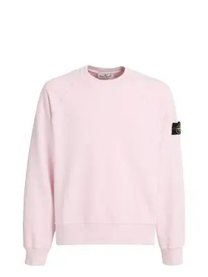 Stone Island Stone Island Brushed Cotton Crewneck Sweatshirt With Sleeve Logo Patch Pink