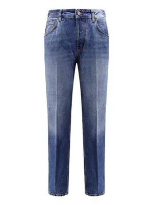 PT TORINO Tapered Jeans With Logo Patch - Blue