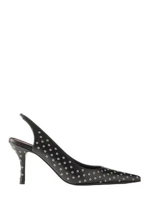 Magda Butrym Openwork High-heeled Sandals With Silver Studs - Black
