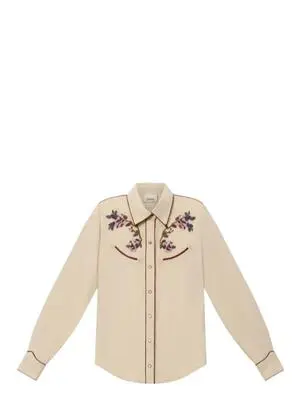 Isabel Marant Étoile Yzea Embroidered Shirt - Nude