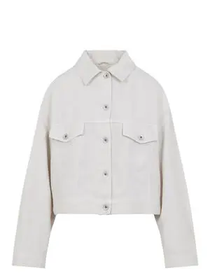 Brunello Cucinelli Brunello Cucinelli Cropped Long-Sleeved Jacket Chalk