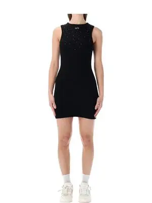 Off-White Logo Detailed Sleeveless Mini Dress - Black