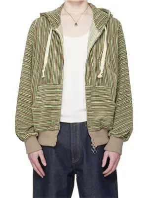 EDWARD CUMING Striped Drawstring Hoodie - Multicolor
